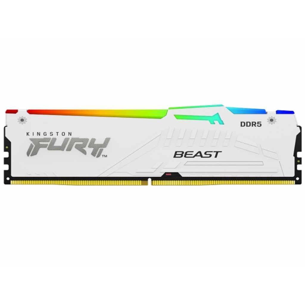 Memorija KINGSTON 32GB(2x16GB)/DIMM/DDR5/6000MHz/CL40/FURY Beast White RGB XMP