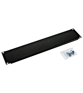 19" Slepi panel, metalni, 2HU, crni, RAL9005