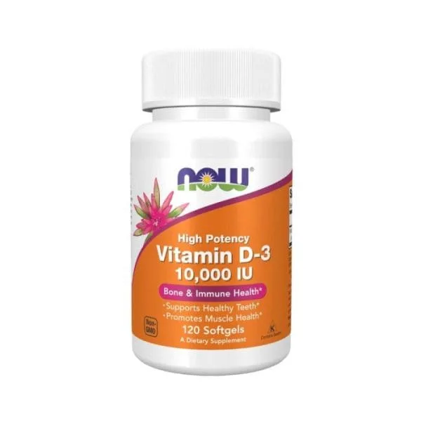 NOW VITAMIN D-3 10000IU 120GEL CPS.