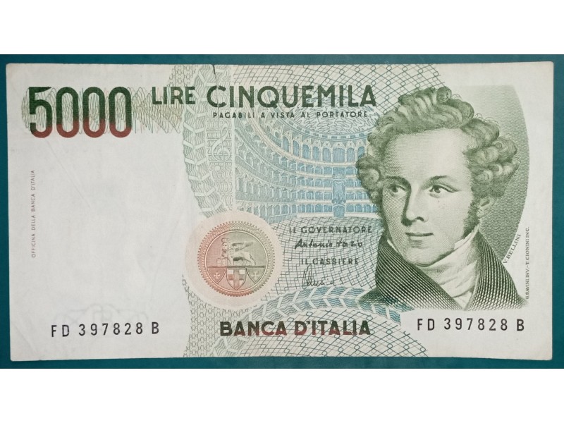 Italija - 5000 lira - 1985