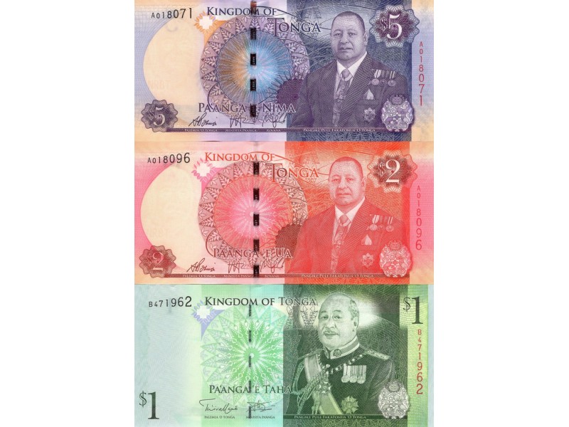 TONGA set 1, 2 i 5 Paanga 2015 UNC