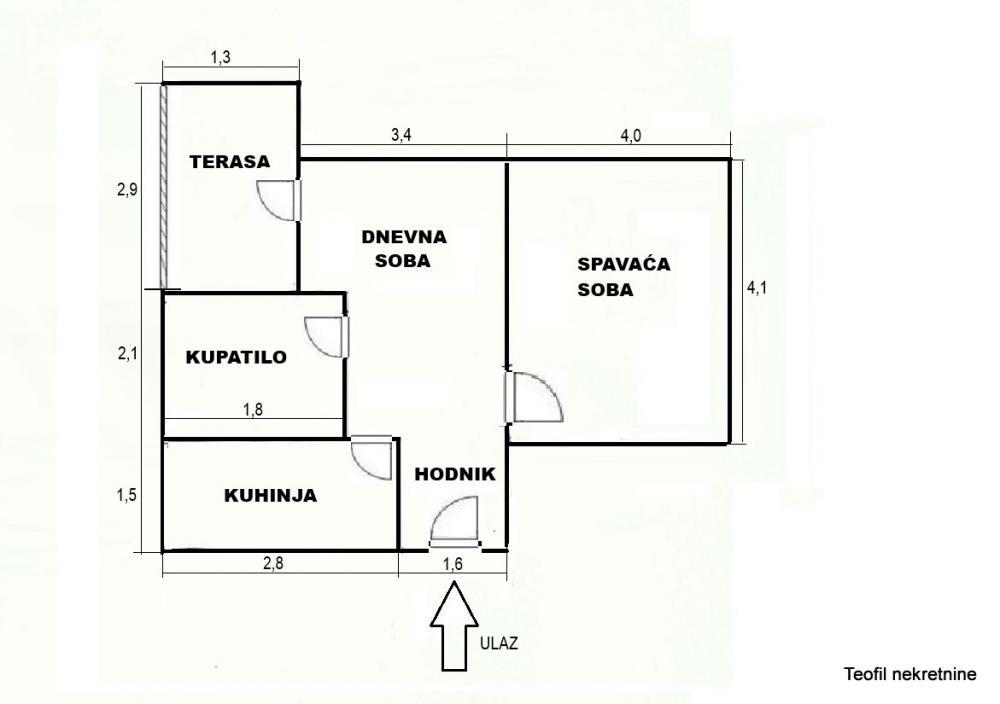 Dalmatinska, Dvosoban stan na prodaju, 44m2, 162.000€