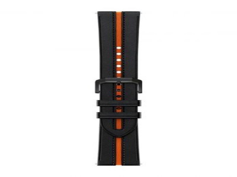 XIAOMI MI WATCH BLACK ORANGE LEATHER STRAP