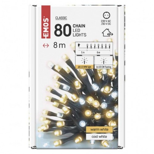 Emos LED svetlosni lanac 80 LED treperuci 8m MTG-D4AN01