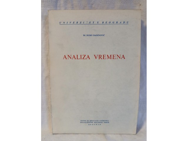 Analiza vremena,Đuro Radinović