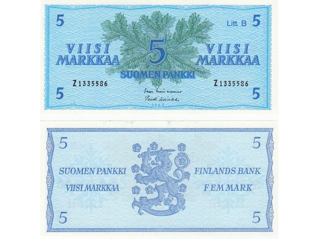 FINLAND Finska 5 Markkaa 1963 UNC, P-106a