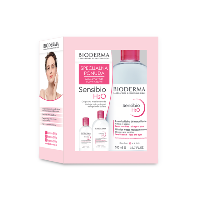 BIODERMA PROMO Sensibio micelarni rastvor 500 ml + 250 ml