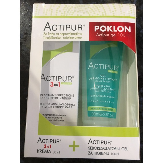 NOREVA ACTIPUR 3U1 KREMA + SEBOREGULATORNI GEL ZA HIGIJENU 30+100ML