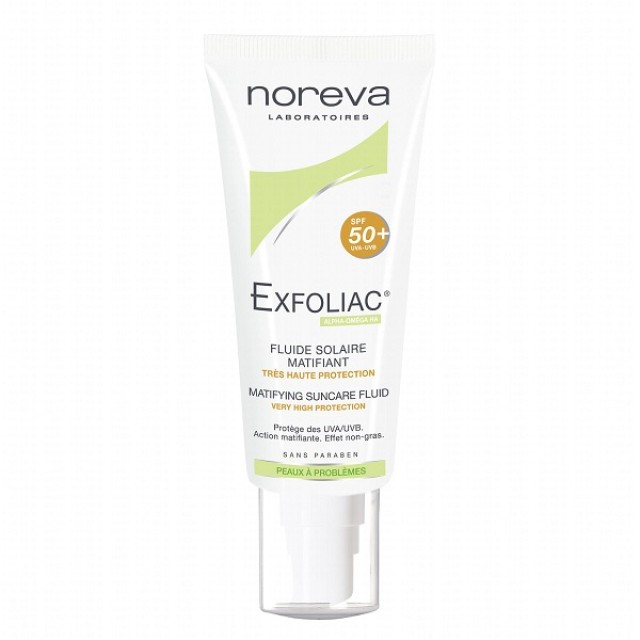 NOREVA EXFOLIAC MATIRAJUĆI FLUID ZA SUNČANJE SPF 50+