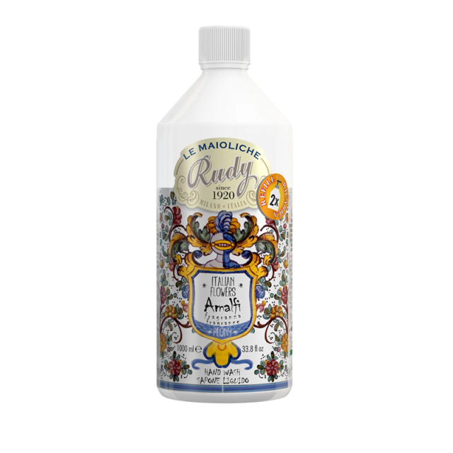 RUDY MAIOLICHE HAND WASH REFILL 1000ML AMALFI PEONY