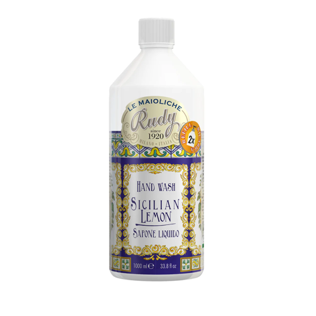 RUDY MAIOLICHE HAND WASH REFILL 1000ML SICILIAN LEMON