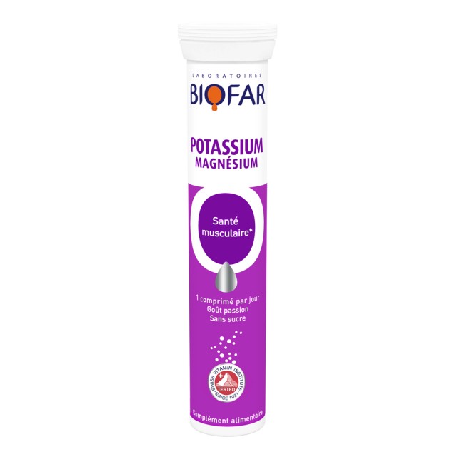 BIOFAR  POTASSIUM MAGNESIUM 20 ŠUMEĆIH TABLETA