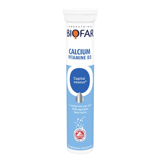 BIOFAR CALCIUM VITAMINE D3 20 ŠUMEĆIH TABLETA