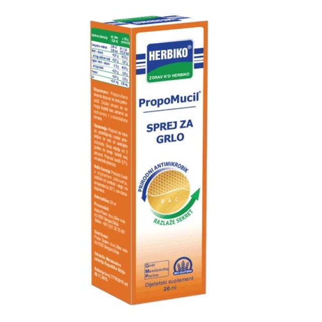 HERBIKO PROPOMUCIL SPREJ ZA GRLO ZA ODRASLE 20ML