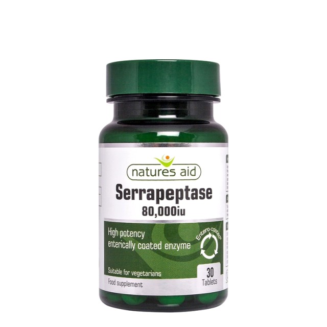 NATURES AID SERRAPEPTASE TABLETE 80000IU A30