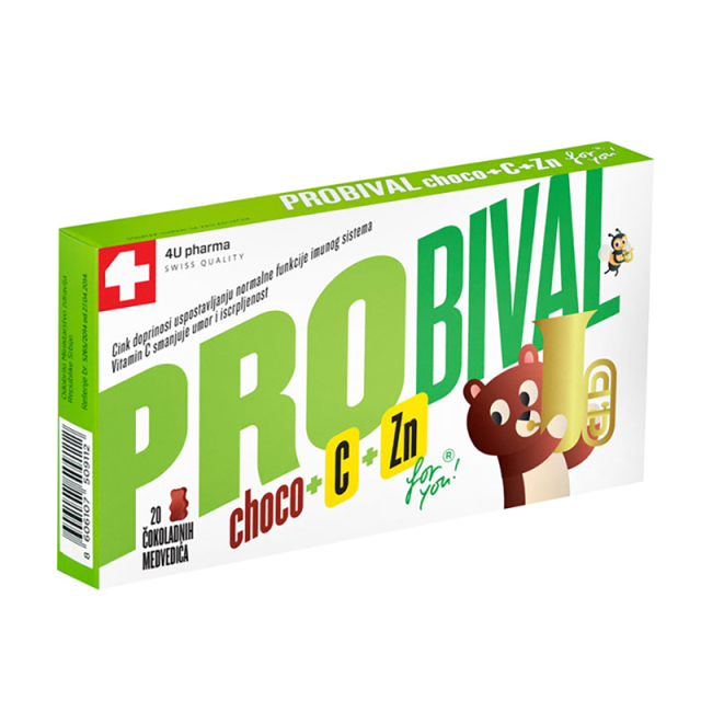 PROBIVAL CHOCO + C + ZN ČOKOLADNI MEDVEDIĆI A20