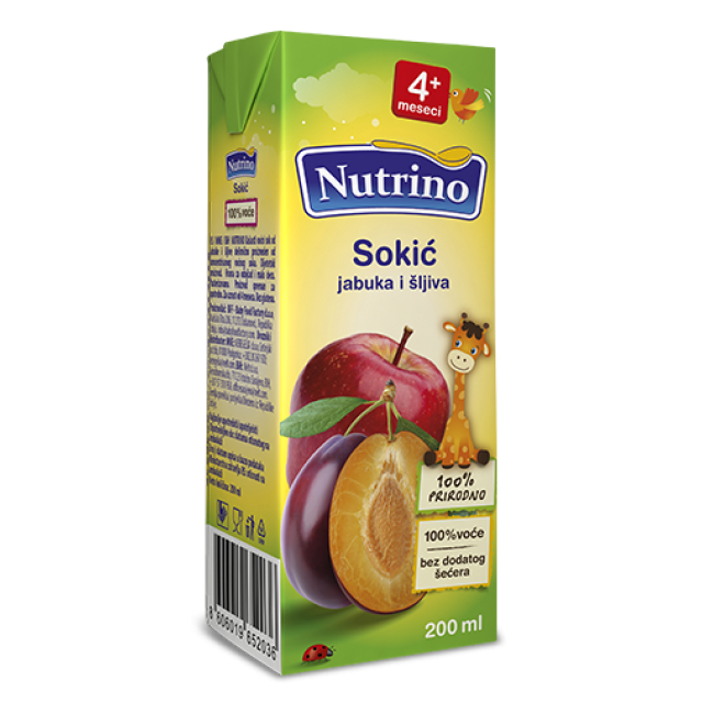 NUTRINO SOKIĆ JABUKA I ŠLJIVA 200ML