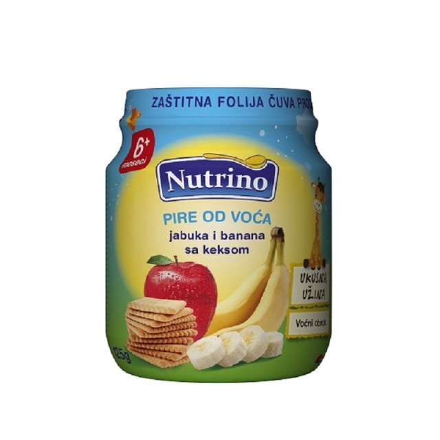 NUTRINO VOĆNI PIRE - JABUKA I BANANA SA KEKSOM 125G