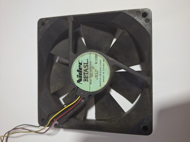 Ventilator 90mm 24v 0.1a 3 pina Ispravan! Nidec beta sl