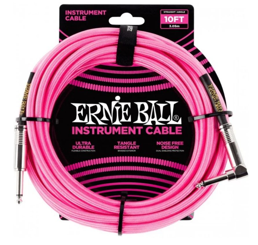 Ernie Ball 6078 10' Braided Straight/Angle Instrument Cable