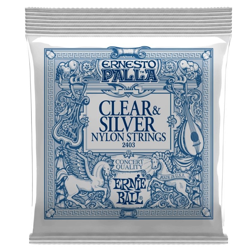 Ernie Ball 2403 Ernesto Palla Clear&Silver Nylon Medium Tension