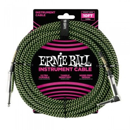 6077 Black/Green 3m Instrument Cable