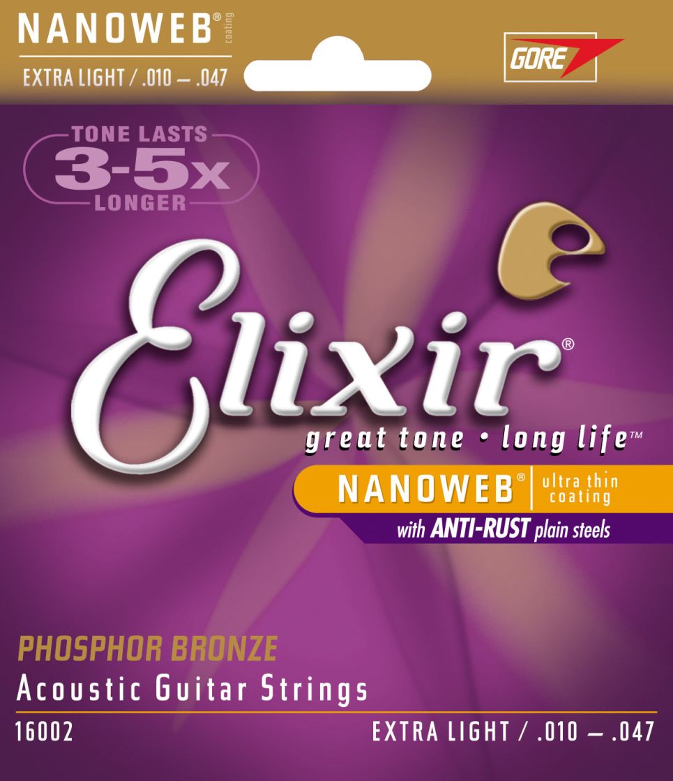 Elixir 16002 Nanoweb Phosphor Bronze .010-.047