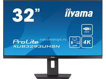 iiyama Monitor 31.5" Iiyama XUB3293UHSN-B5 IPS 3840x2160/60Hz/4ms/HDMI/DP/USB/RJ45/zvuč