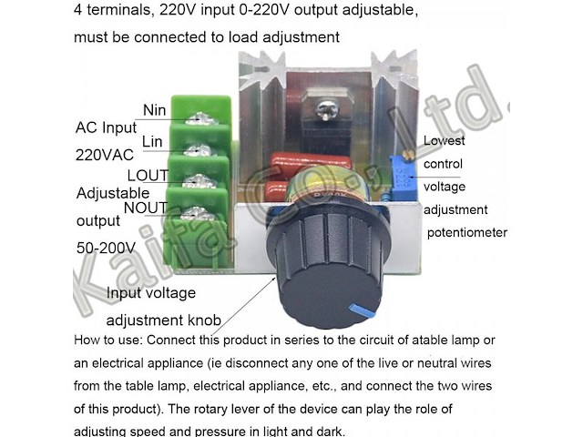 AC 220V 2000W SCR Regulator