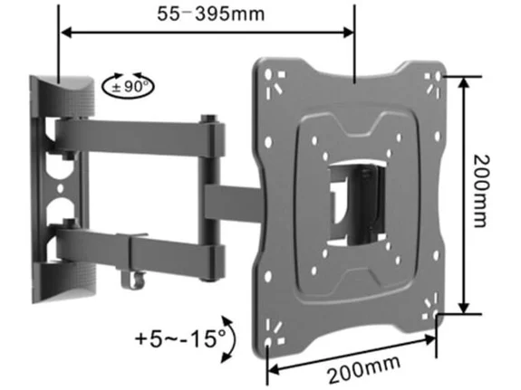 Dowell Zglobni TV nosač 17"-42" do 30kg VESA 200x200