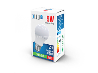 XLED E27 9W LED Sijalica 3000K/220V/800Lm/Toplo Bela