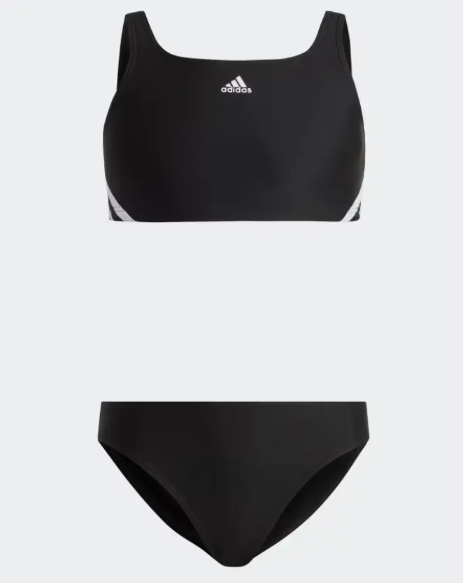 ADIDAS Dvodelni kupaći kostim za devojčice 3-Stripes, Crni