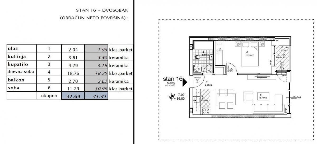 NOVI SAD - TELEP - 41. 41 m2