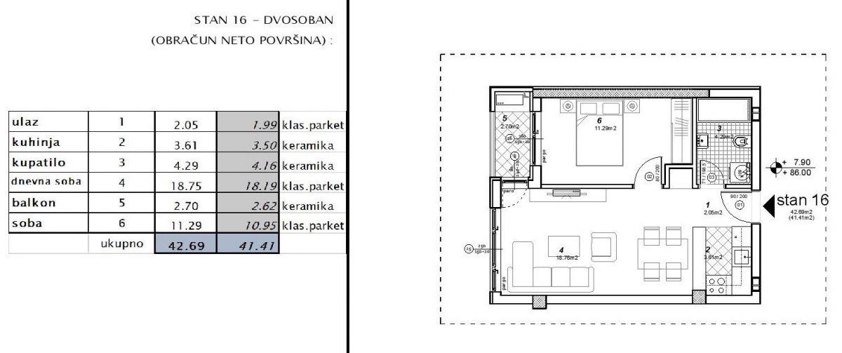 NOVI SAD - TELEP - 41. 41 m2