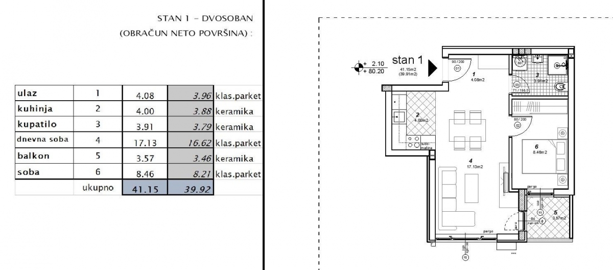 NOVI SAD - TELEP - 39. 92 m2