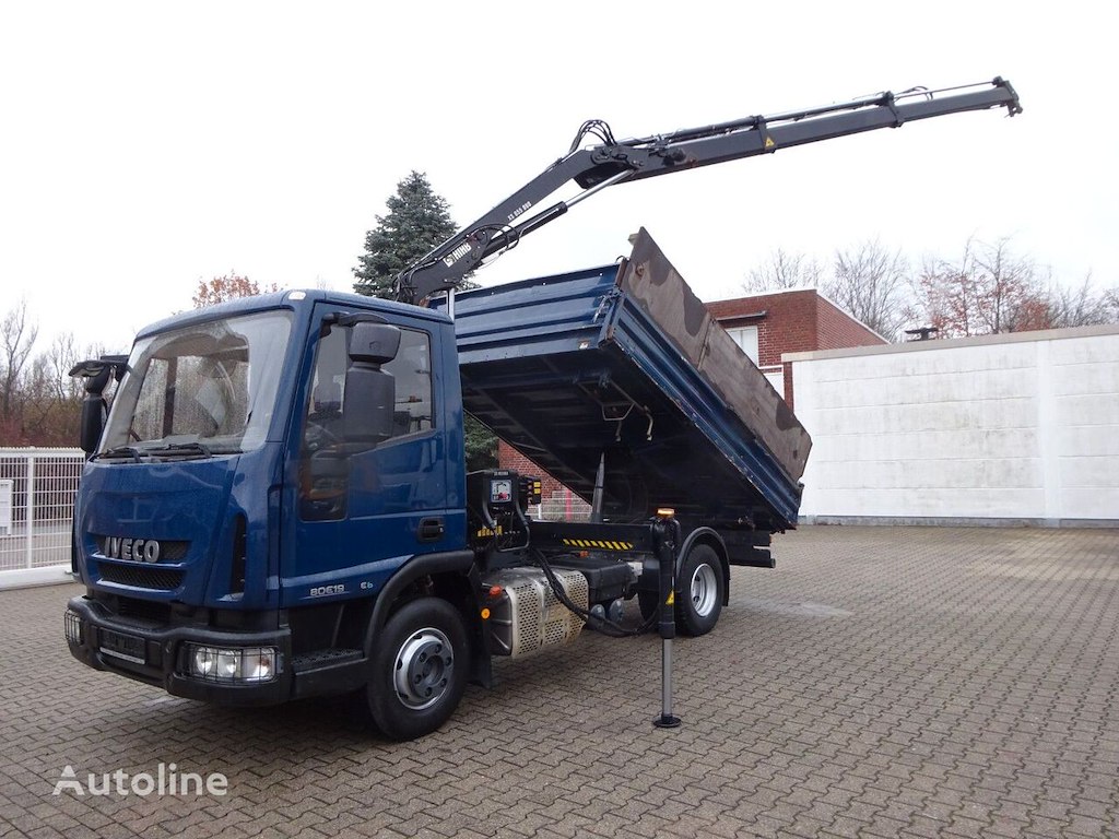 IVECO 80E19 3Seitenkipper + HIAB XS 055 Kran 4x2 kiper