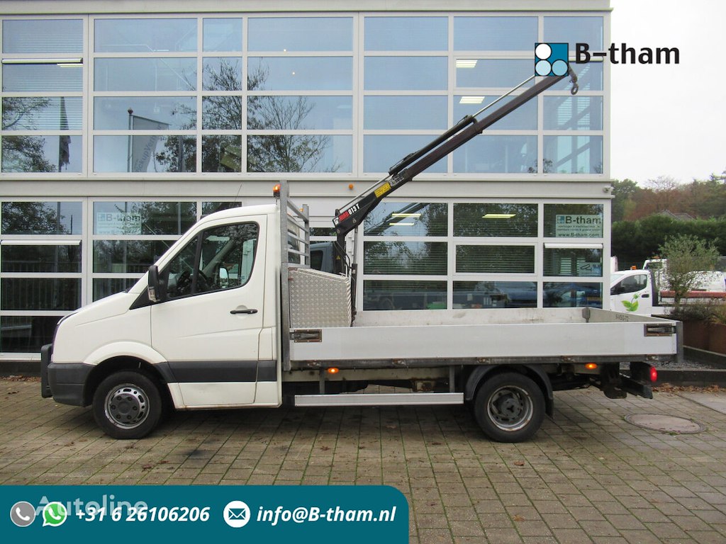 Volkswagen Crafter 46 2.0 TDI 80KW L2 + HIAB 013T Kraan Kran Crane Doppel R kamion s ravnom platformom < 3.5t