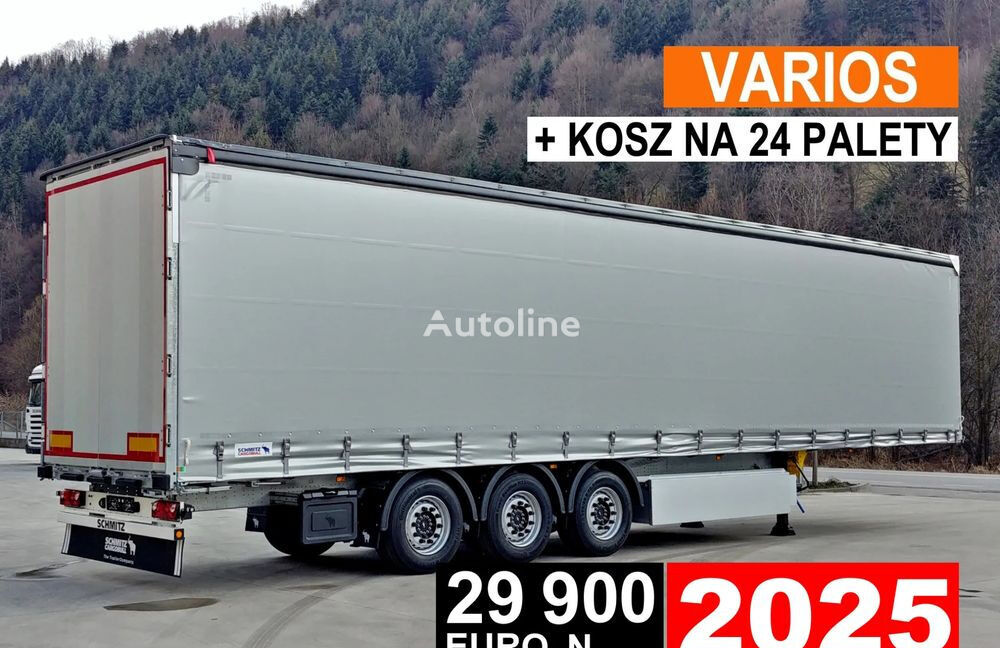 Nova Schmitz Cargobull VARIOS + 24 PAL KOSZ poluprikolica sa kliznom ceradom