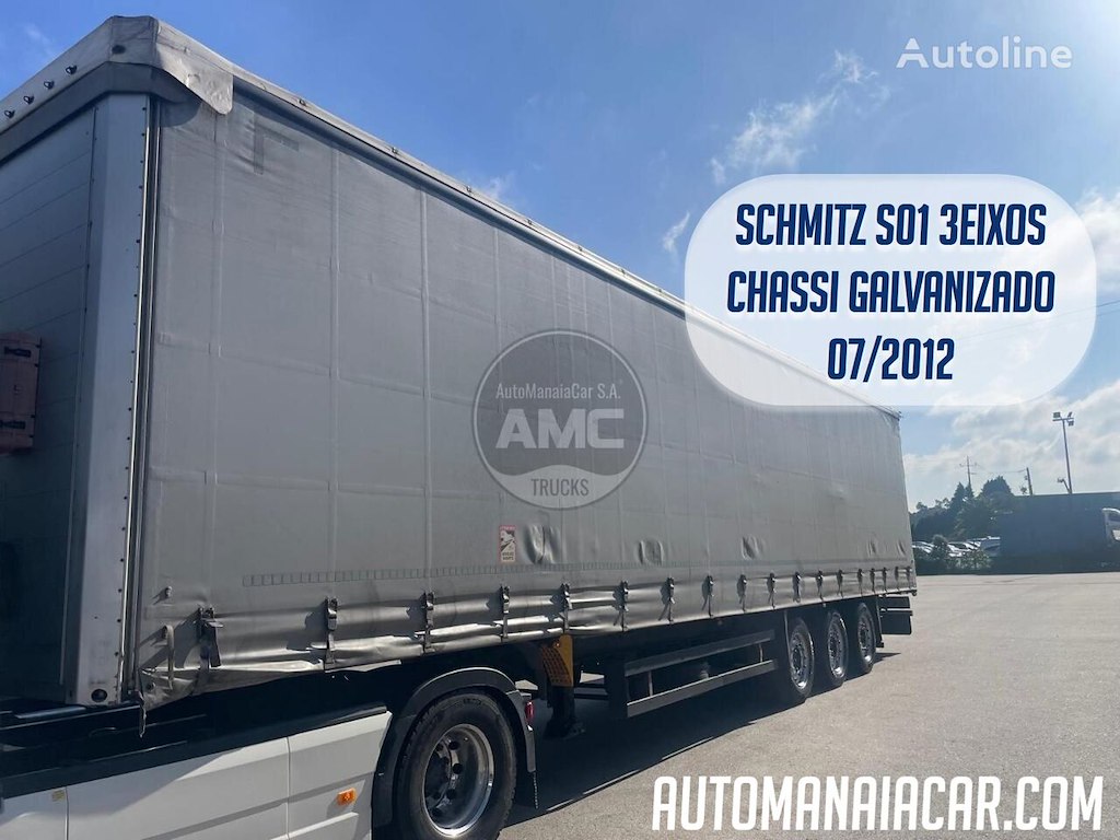 Schmitz S01 3 EIXOS 07/2012 COM CHASSI GALVANIZADO poluprikolica sa kliznom ceradom