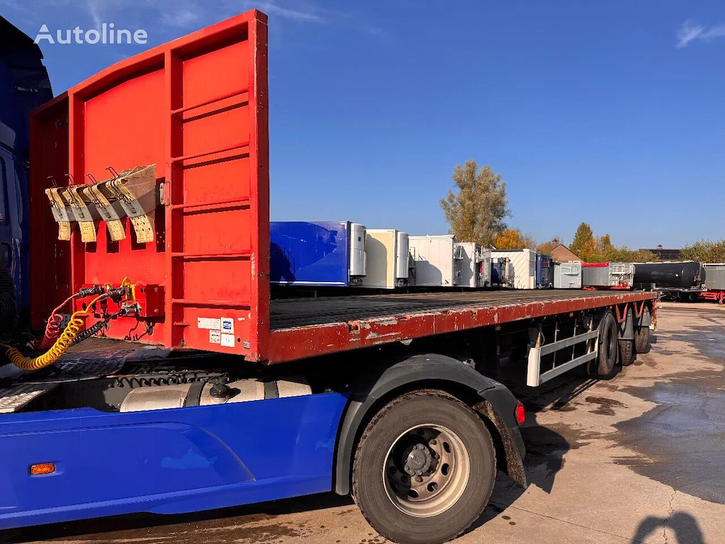 Pacton Platte trailer 10 tons assen Zware kantbalken 2x stuuras poluprikolica platforma