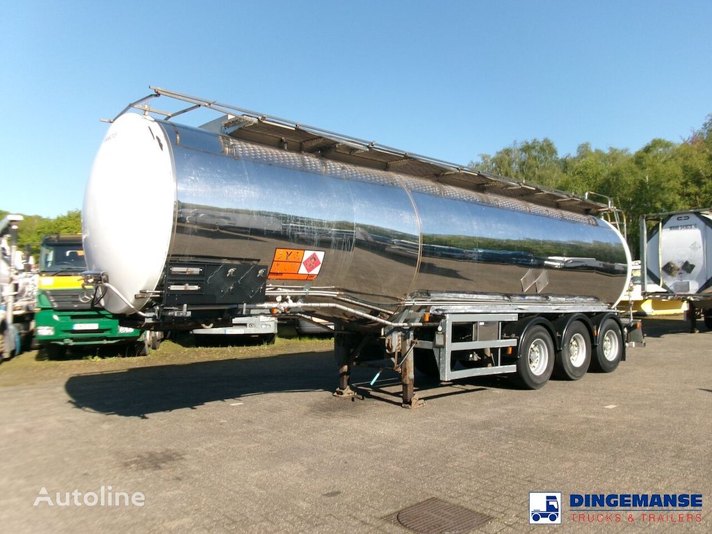 Crane Fruehauf Chemical tank inox 37.5 m3 / 1 comp + pump cisterna za prevoz hemikalija