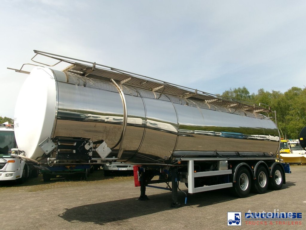 Crane Fruehauf Chemical tank inox 37.3 m3 / 1 comp + pump cisterna za prevoz hemikalija