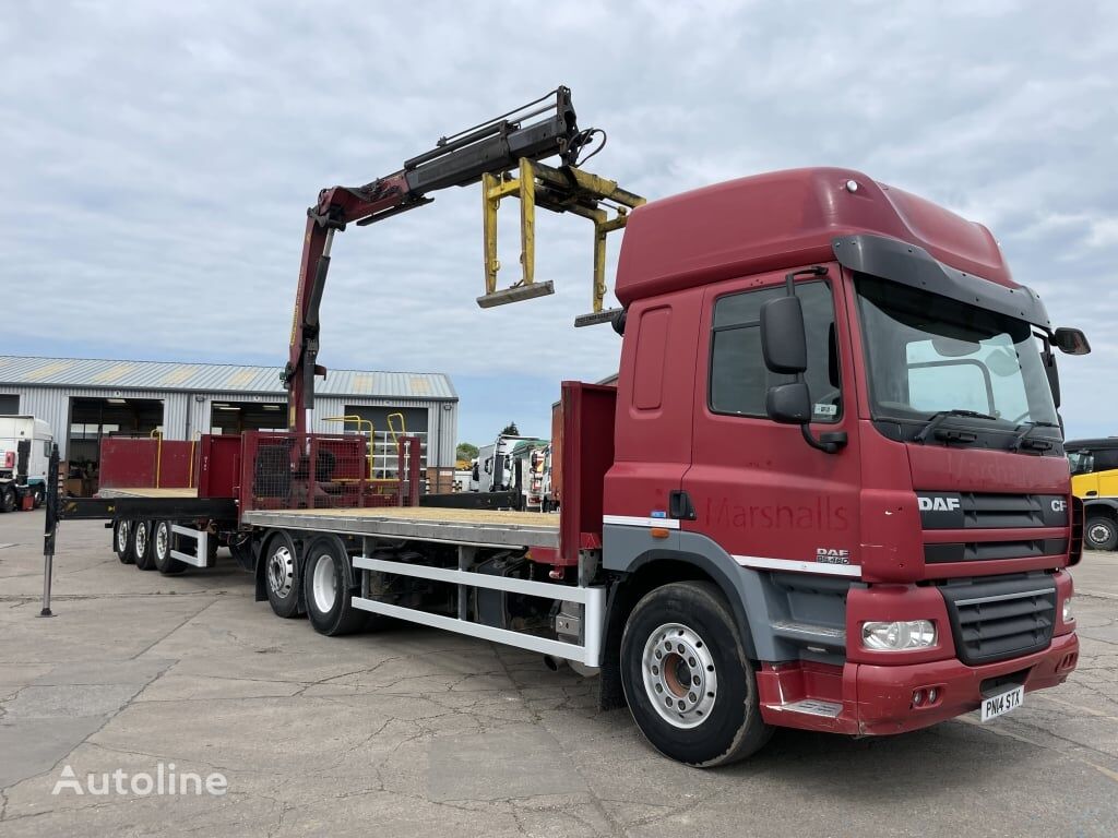 DAF CF85 460 EURO 5 SPACE CAB 6X2 BRICK GRAB DRAWBAR OUTFIT – 2014 – kamion s ravnom platformom