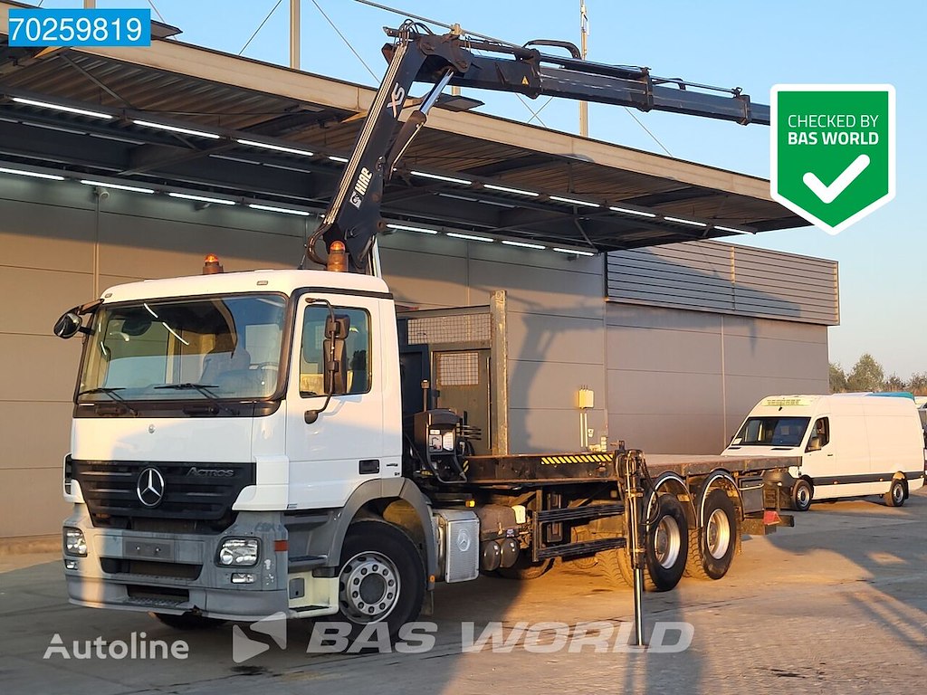 Mercedes-Benz Actros 2632 6X4 Big-Axle 3-Pedals HIAB 166 BS-3 Hiduo Steelsuspe kamion s ravnom platformom