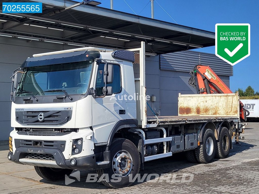 Volvo FMX 370 6X4 VEB Palfinger PK18002 Full Steel Euro 5 kamion s ravnom platformom