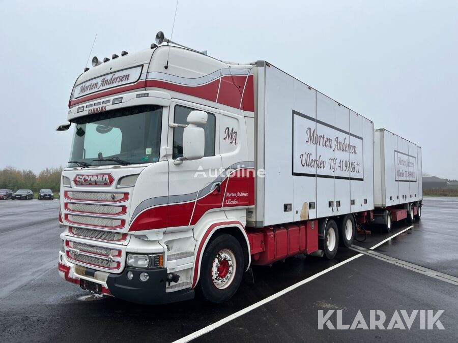 Prodaje se Scania R580 V8 kamion furgon na aukciji + prikolica furgon