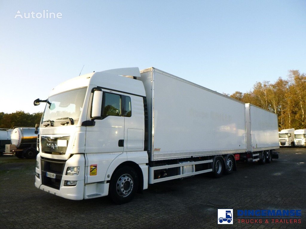 MAN TGX 26.440 6X2 high volume + Fruehauf closed box trailer kamion furgon + prikolica furgon