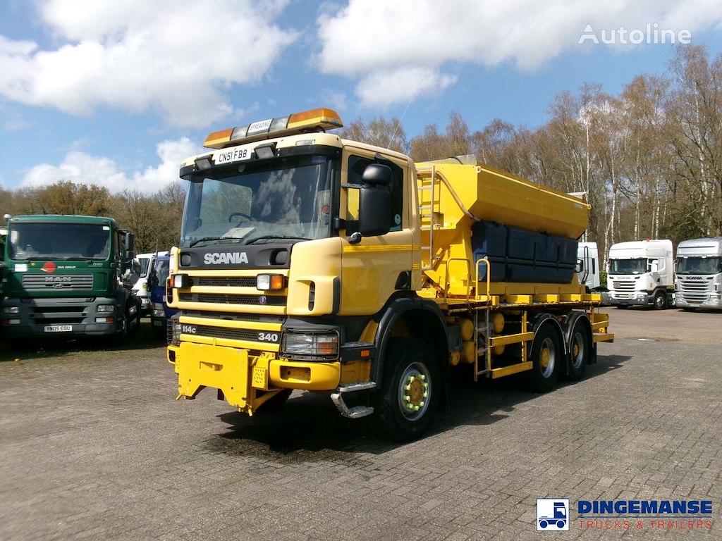 Scania P114-340 CB 6X6 RHD gritter / snow plough rasipač peska