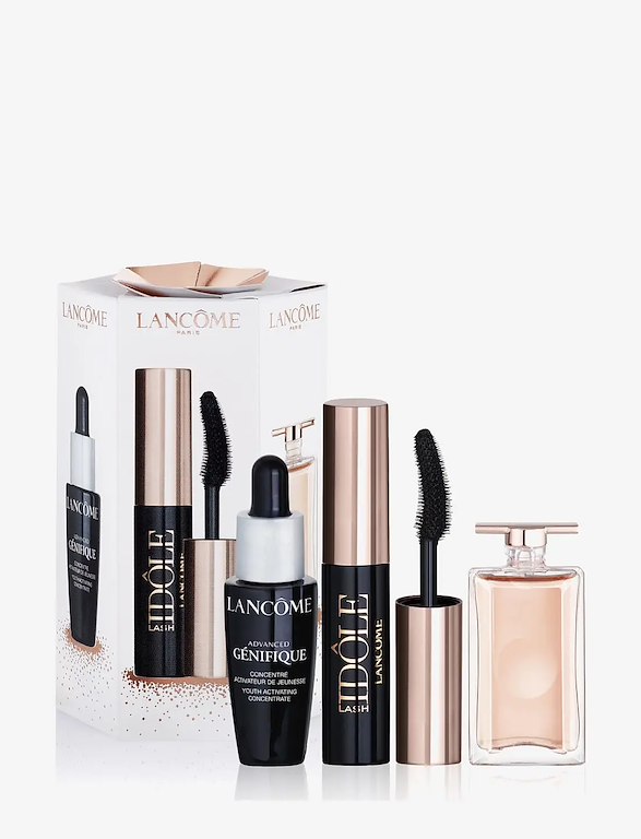 LANCOME Ženski poklon set (Lash Idole Mini maskara + Idole Le Parfum 5ml+ Genifique Serum 10ml)