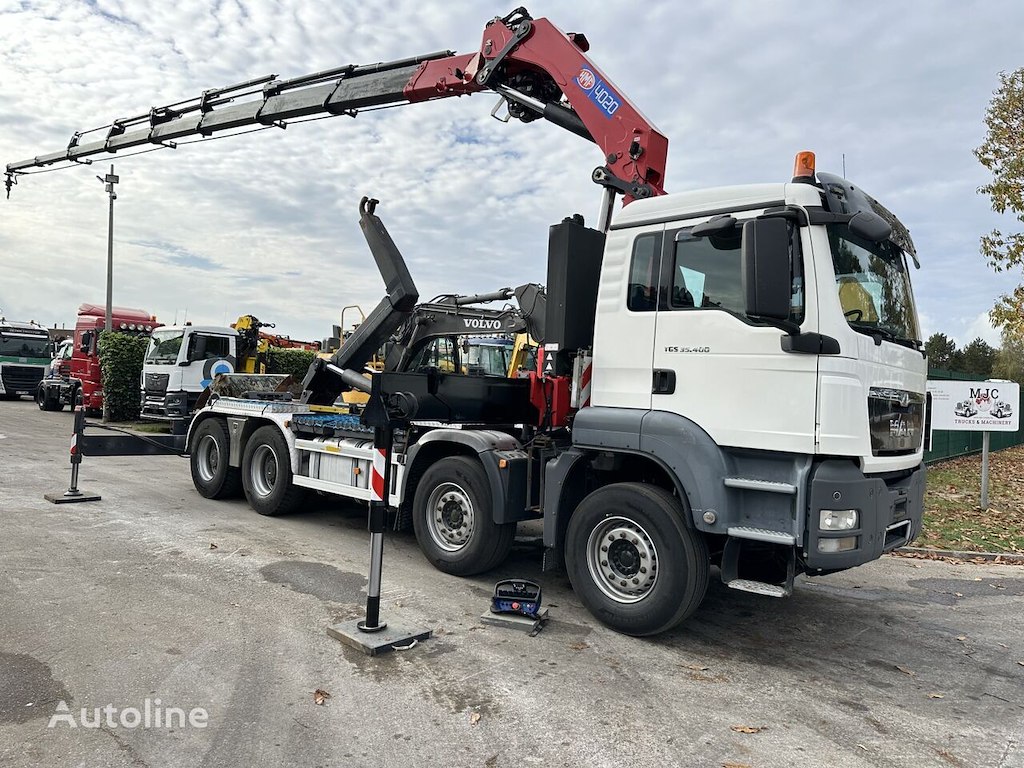 MAN TGS 35.400 8x4 HOOKLIFT VDL + HMF 4020 K8 + WINCH - ROTATOR - 5/ kamion rol kiper